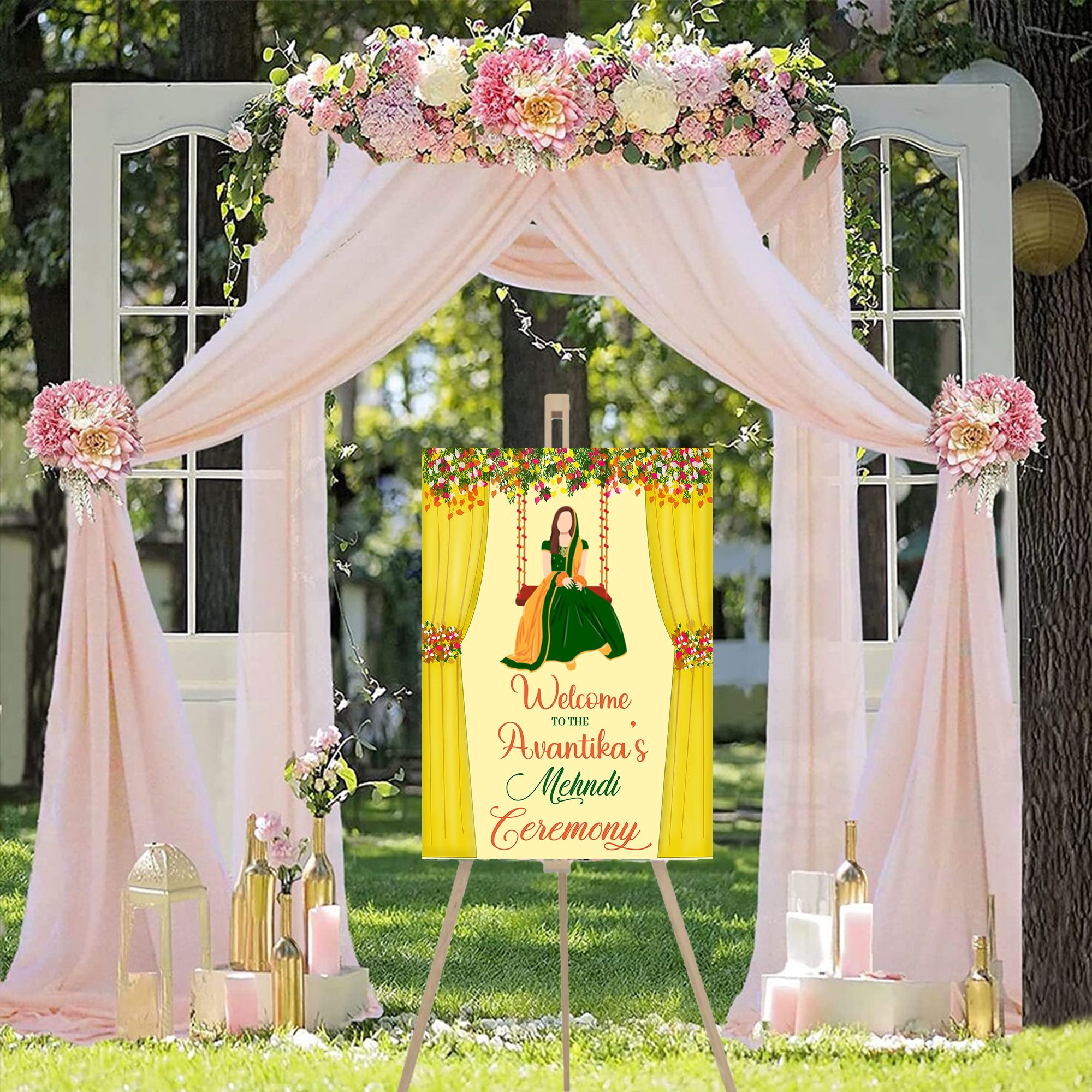 Buy Mehndi Ceremony Welcome Board | Party Supplies | Thememyparty