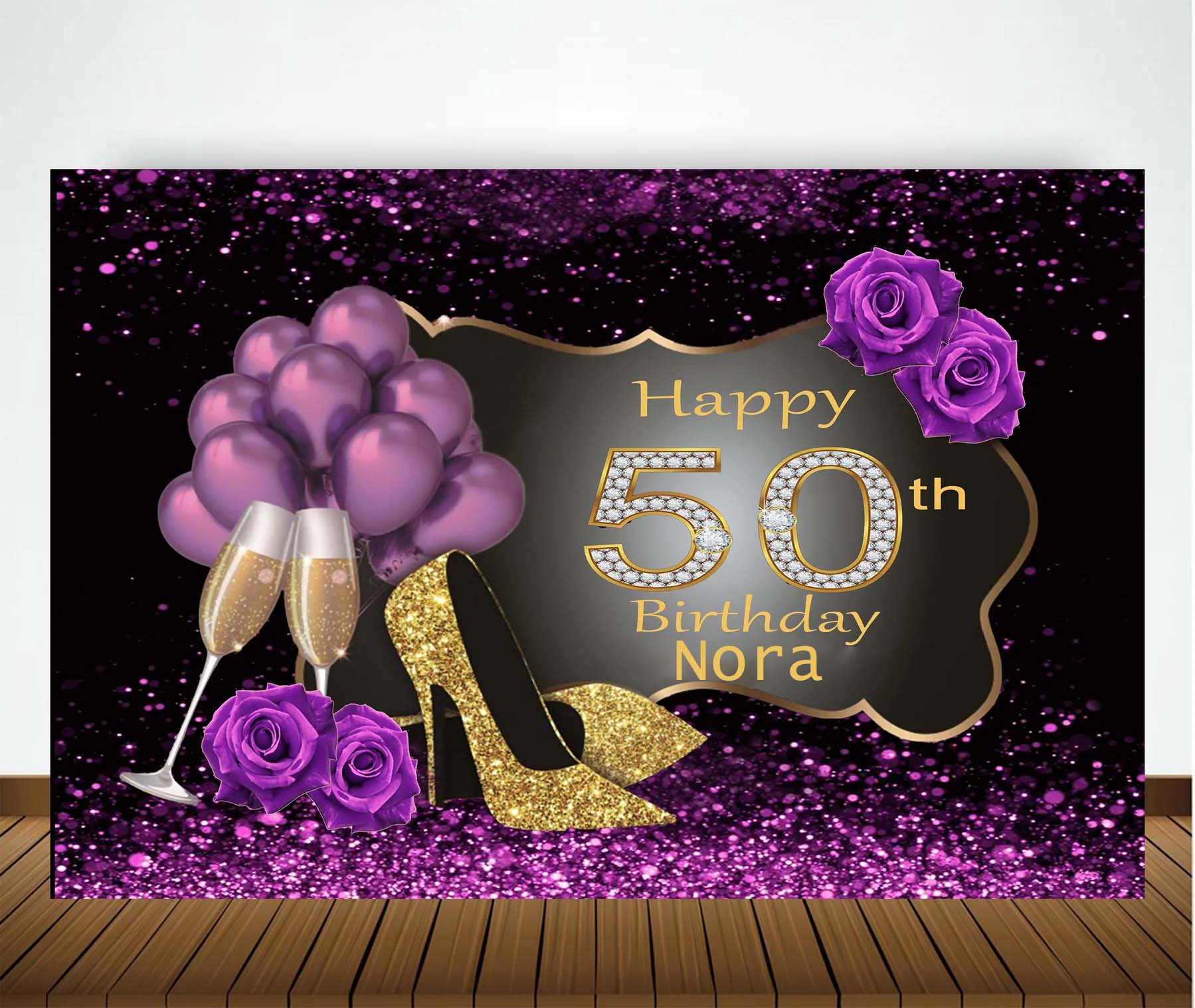 Buy 50th Theme Birthday Party Decoration Backdrop | Party Supplies ...