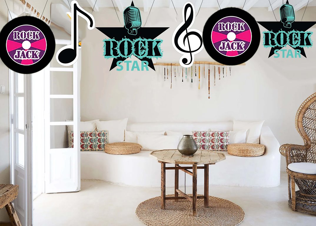 Buy Rockstar Birthday Party Decoration Hanging Set | Party Supplies ...