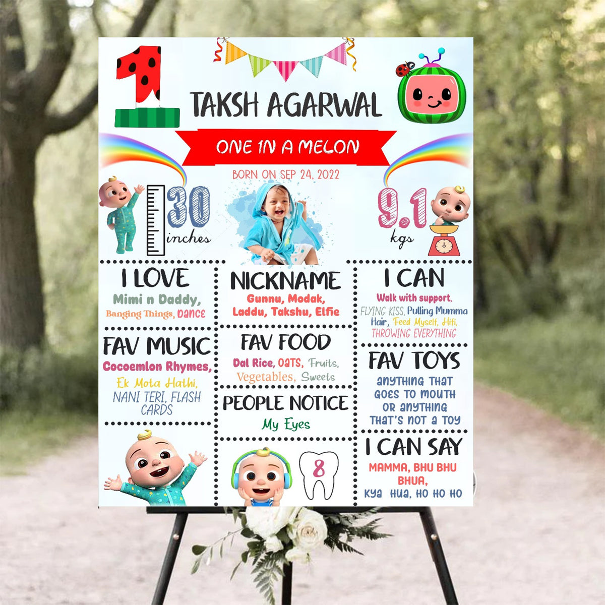 Customizable Milestone Sign/Board | Kids Birthday Decoration