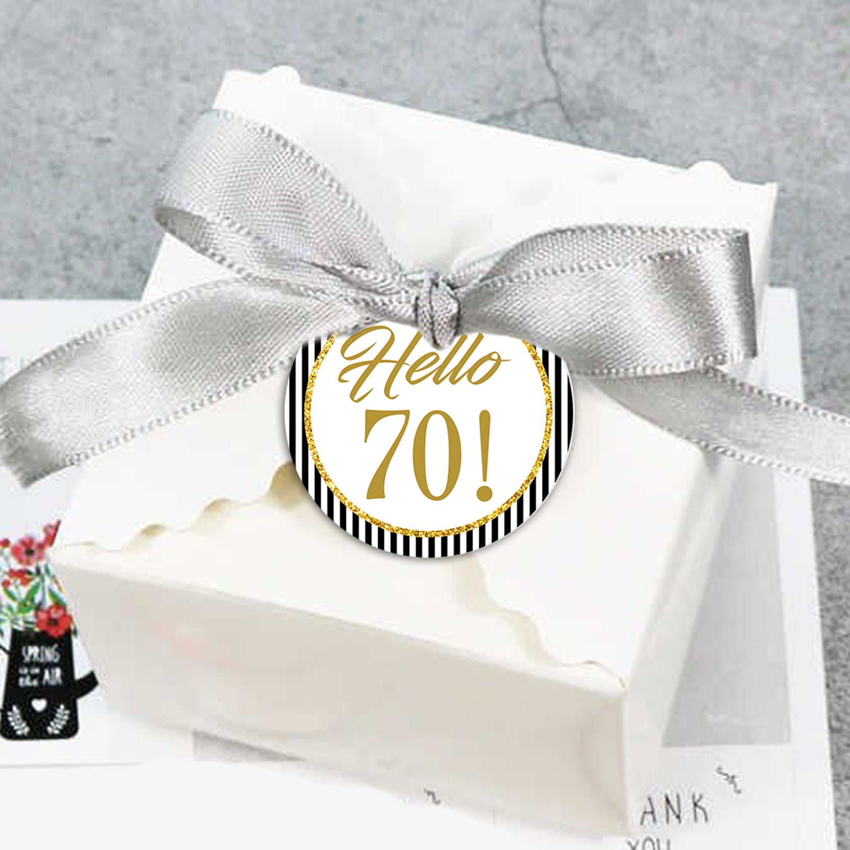 Buy 70th Birthday Party Decoration Thank You Gift Tags | Party Supplies ...
