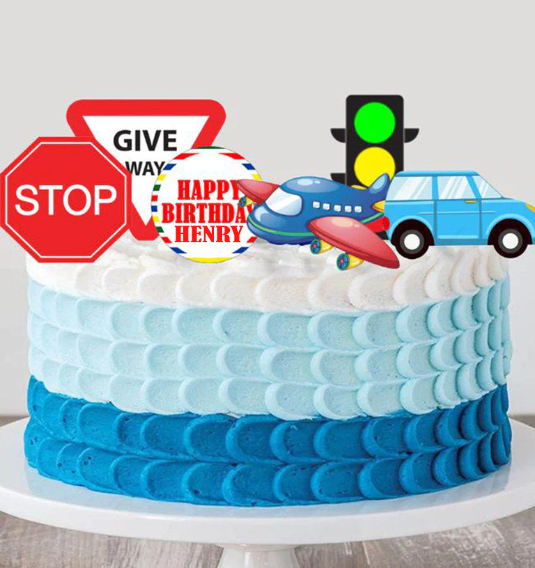 Buy Transport Theme Birthday Party Cake Topper /Cake Decoration Kit ...
