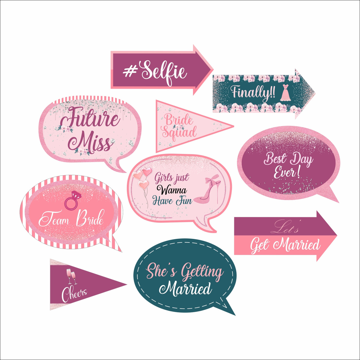 Buy Bride to be Bridal Shower Decoration Photo Booth Props Kit Party Supplies Thememyparty Theme My Party