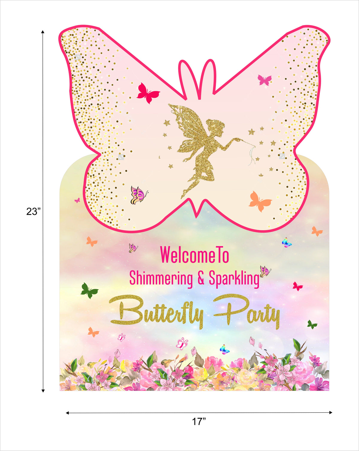 Buy Butterfly Birthday Party Welcome Board | Party Supplies | Thememyparty